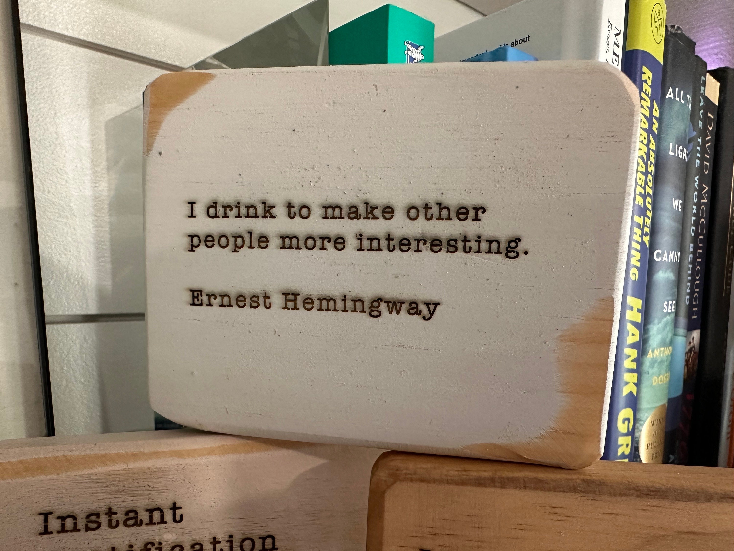 Custom Sayings Wood Block Quote Sign Custom Sign Customized Desk Sign ...