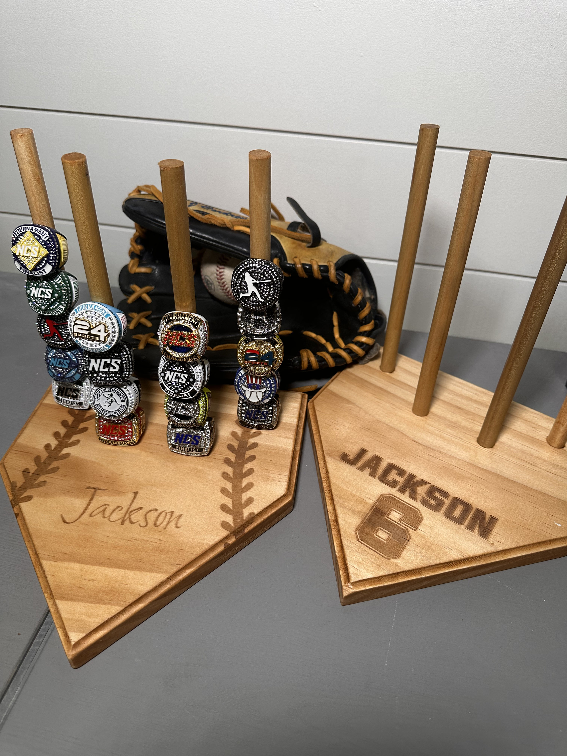 Personalized Baseball Ring Stand | Custom Softball Home Plate Ring ...