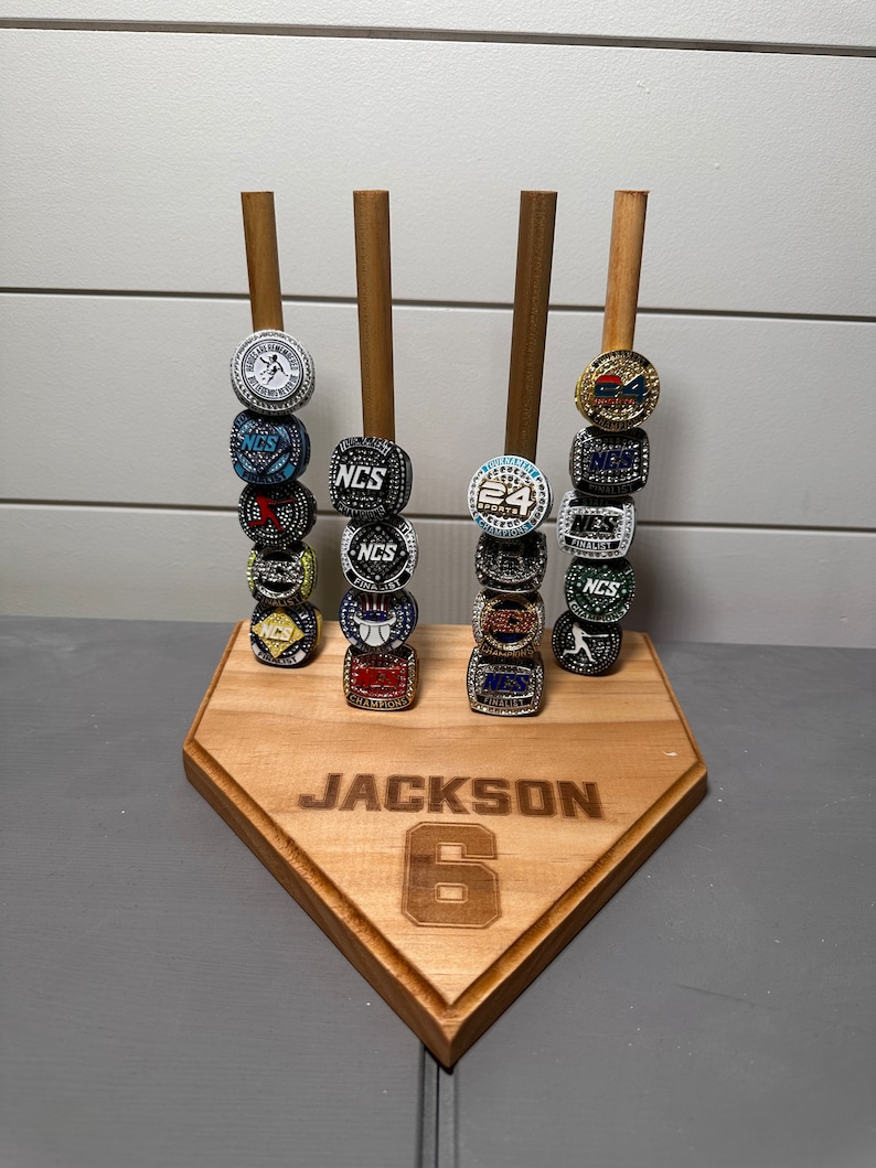 Personalized Baseball Ring Stand | Custom Softball Home Plate Ring ...