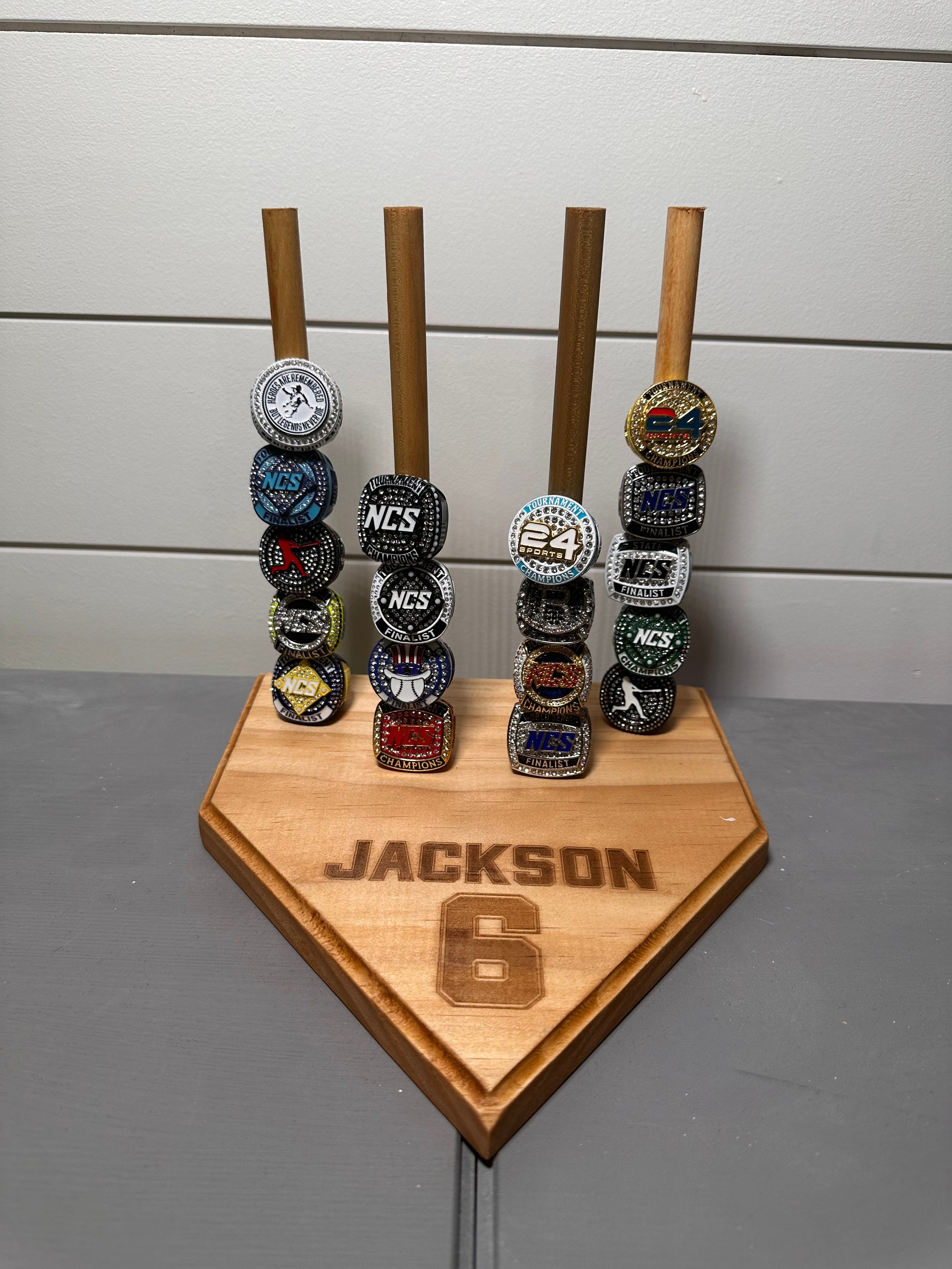 Personalized Baseball Ring Stand | Custom Softball Home Plate Ring ...
