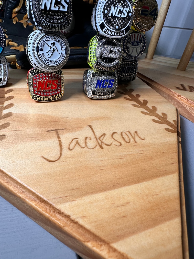 Personalized Baseball Ring Stand | Custom Softball Home Plate Ring ...