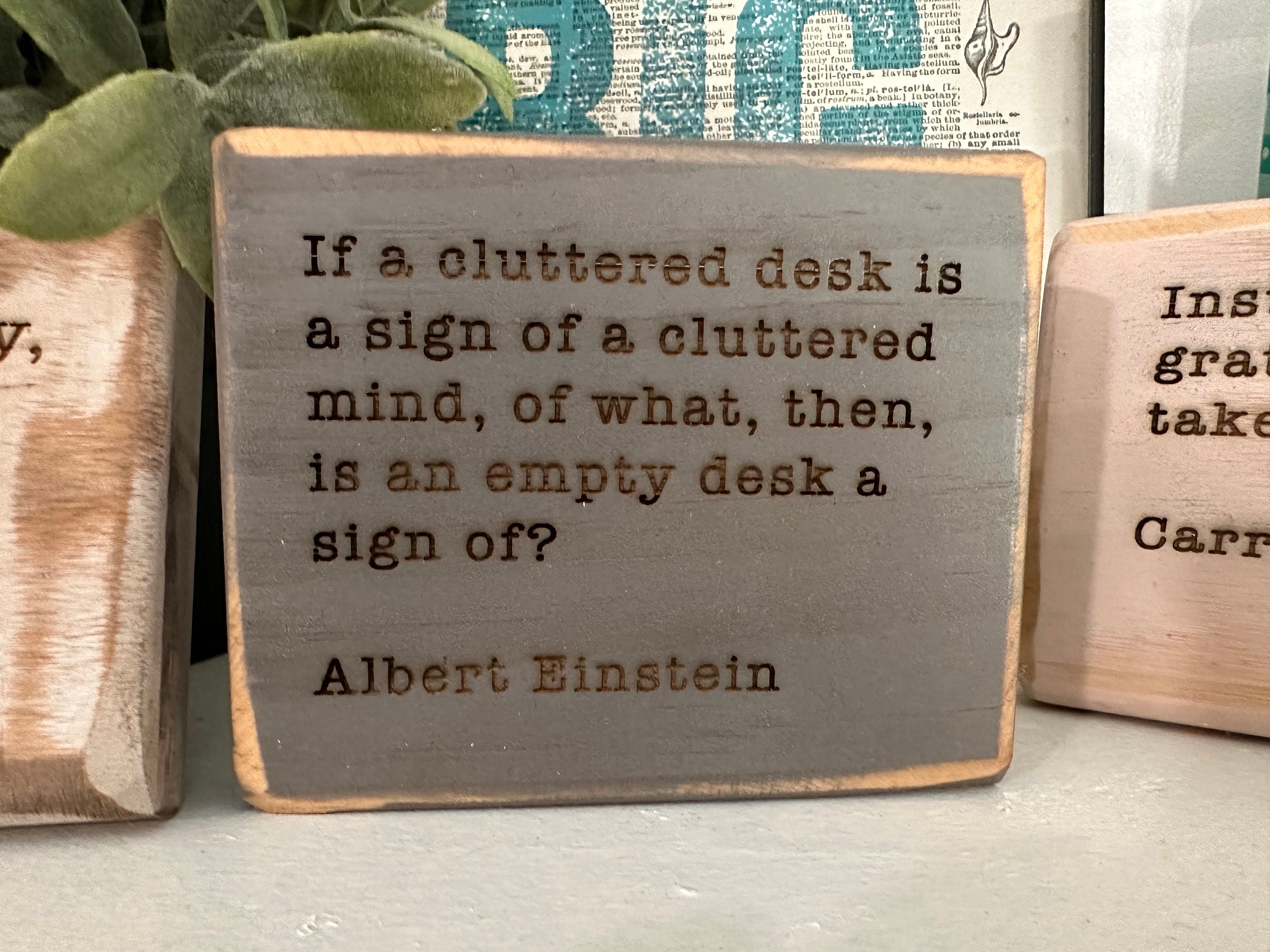 Custom Sayings Wood Block Quote Sign Custom Sign Customized Desk Sign ...