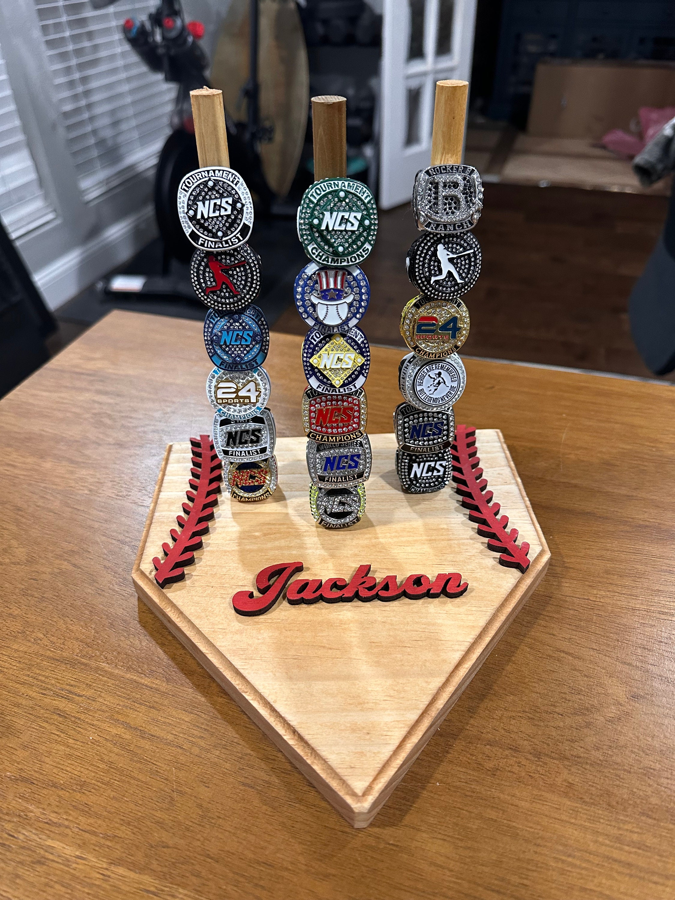 Customized Baseball Ring Holder, Softball Ring Display, Sports Ring ...