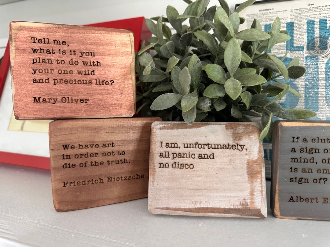 Custom Sayings Wood Block Quote Sign Custom Sign Customized Desk Sign ...