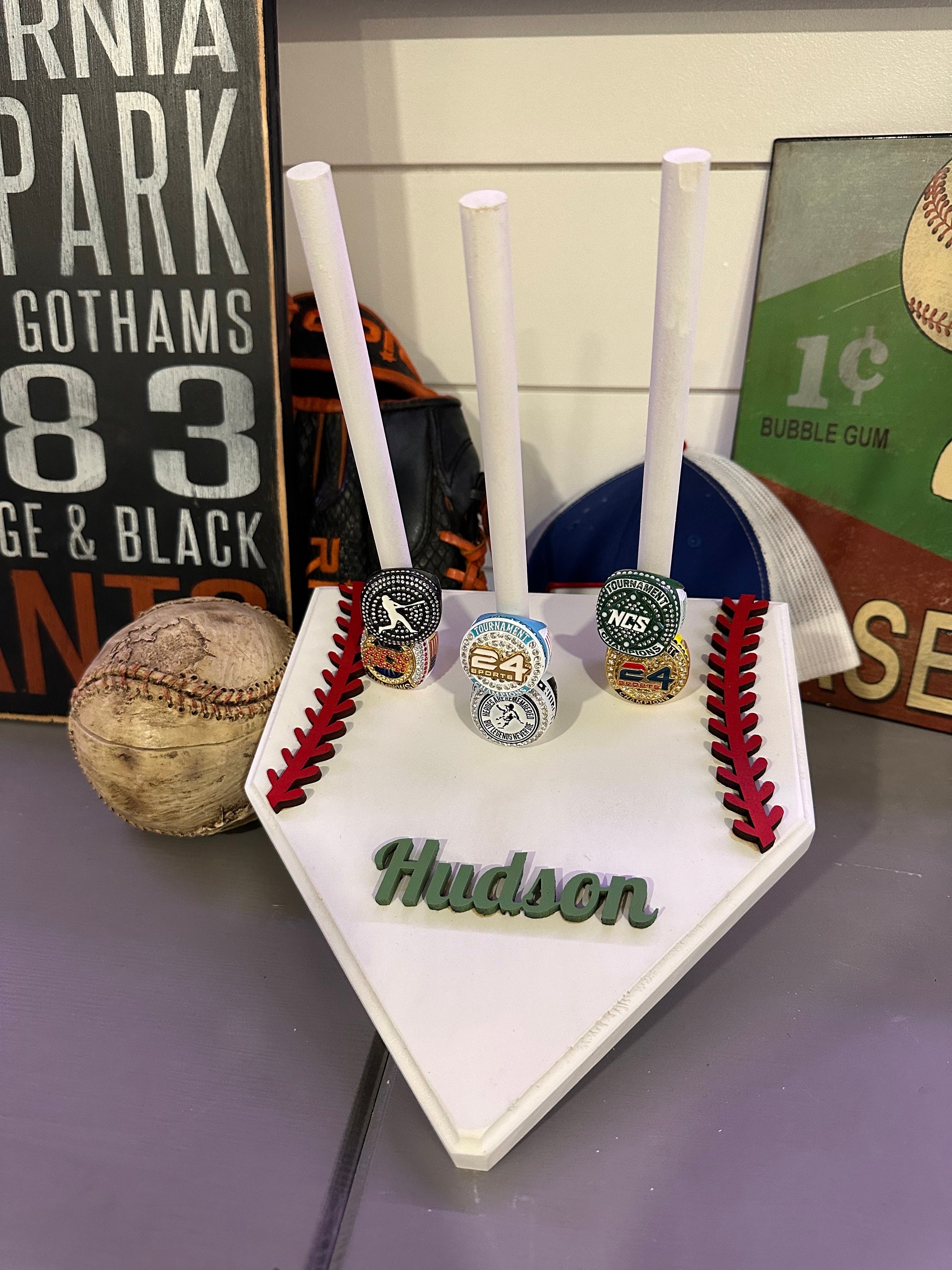 Customized Baseball Ring Holder, Softball Ring Display, Sports Ring ...