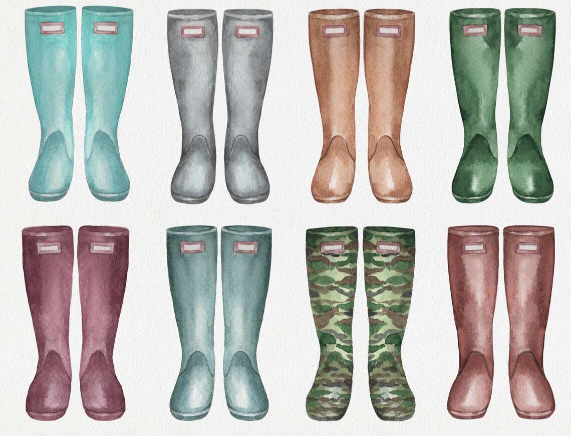 Personalized Clipart Wellies Boots Clipart for Him - Etsy