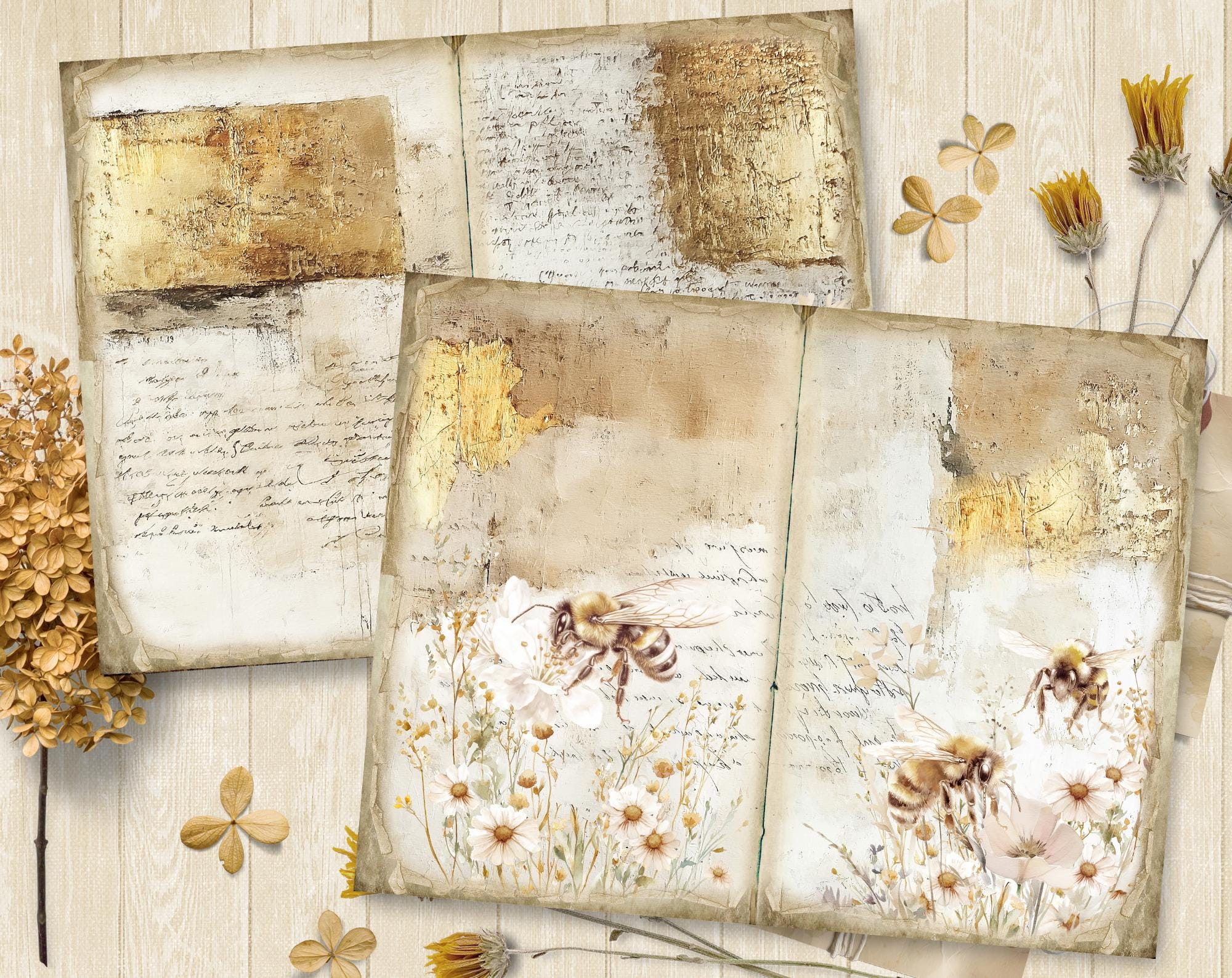 Golden Moments Rustic Junk Journal Printable Pages, Junk Journal Kit ...