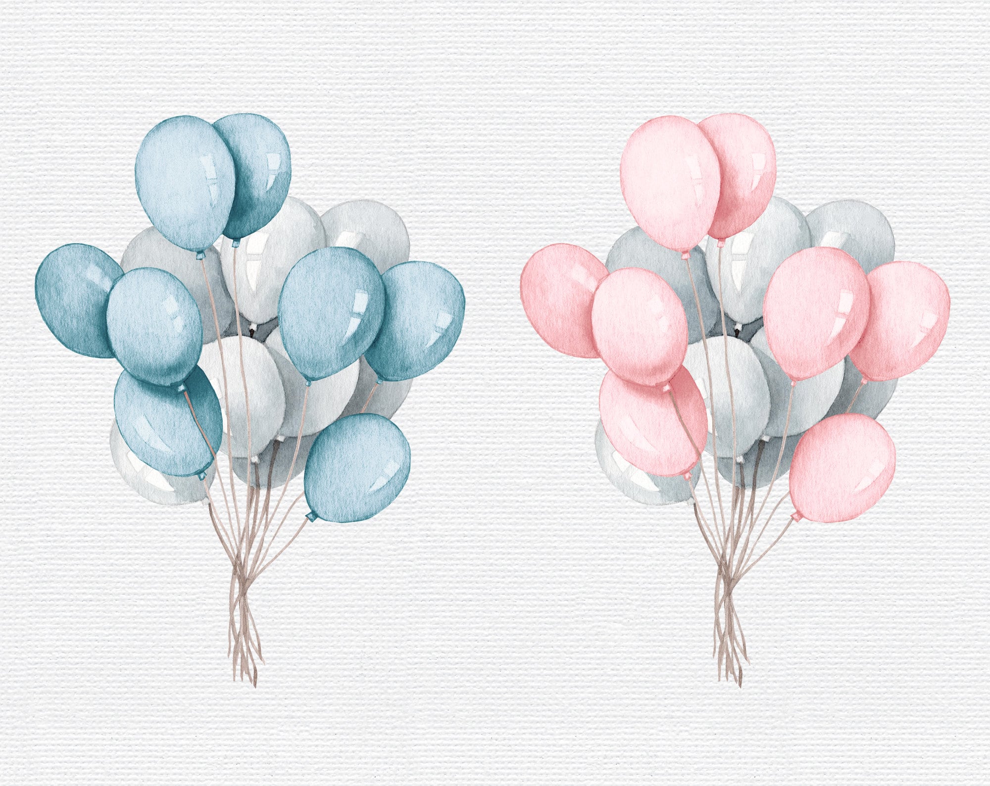 Watercolor Balloons Clipart Png Birthday Clipart Balloon - Etsy UK