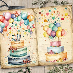 Happy Birthday Junk Journal Pages, Spring Ephemera, Scrapbook Printable ...