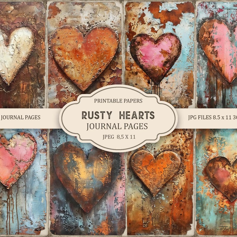 Rusty Hearts - Etsy