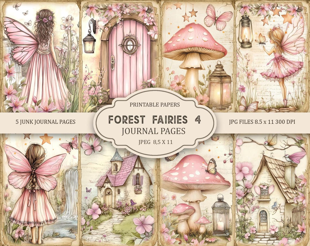 Fairy Garden Junk Journal Kit: Printable Scrapbook Pages, Fairies ...