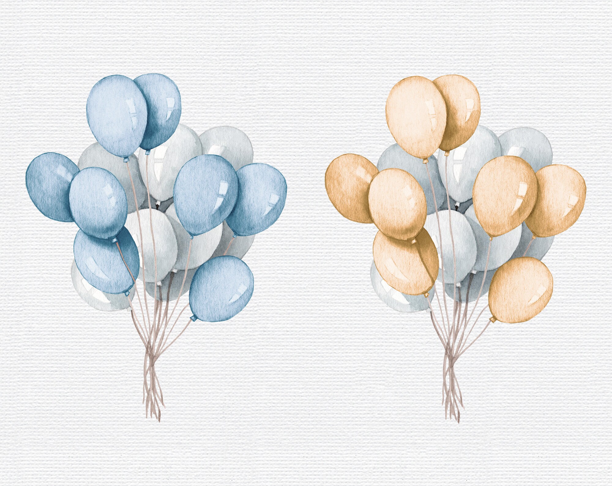 Watercolor Balloons Clipart Png Birthday Clipart Balloon - Etsy UK