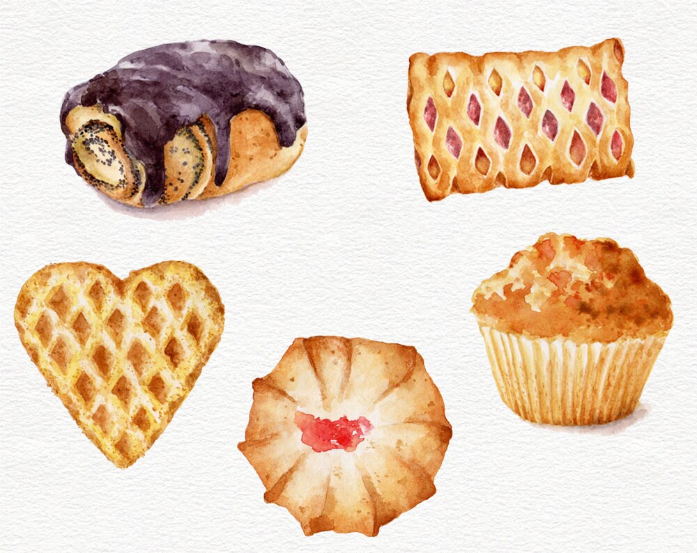 Food Kitchen Clipart Sweet Pastry Bakery Clip Art Donuts - Etsy