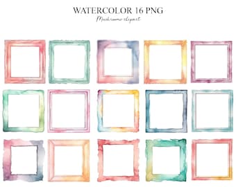 Watercolor Clipart Frames, Color Pastel Frames, Photo Frames, Birthday ...