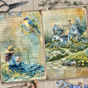 Bright April Junk Journal Pages, Spring Ephemera, Scrapbook Printable ...