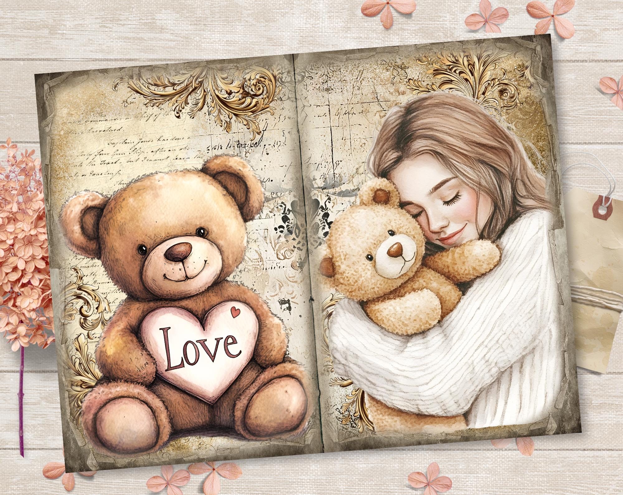 Love Day Valentine Journal Journal Kit, Valentines Junk Journal Pages ...