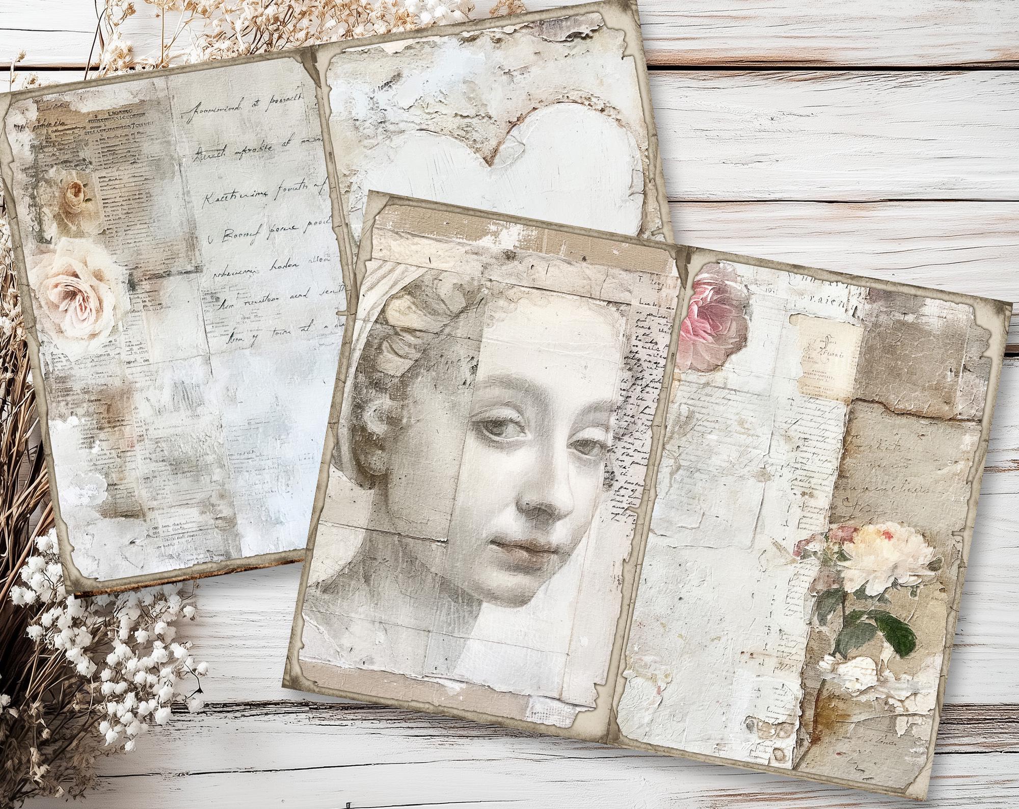 Romantic Poetry Valentines Junk Journal Pages, 11 X 8.5, Printable ...