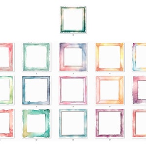 Watercolor Clipart Frames, Borders Clipart, Pastel Frames, Photo Frames ...
