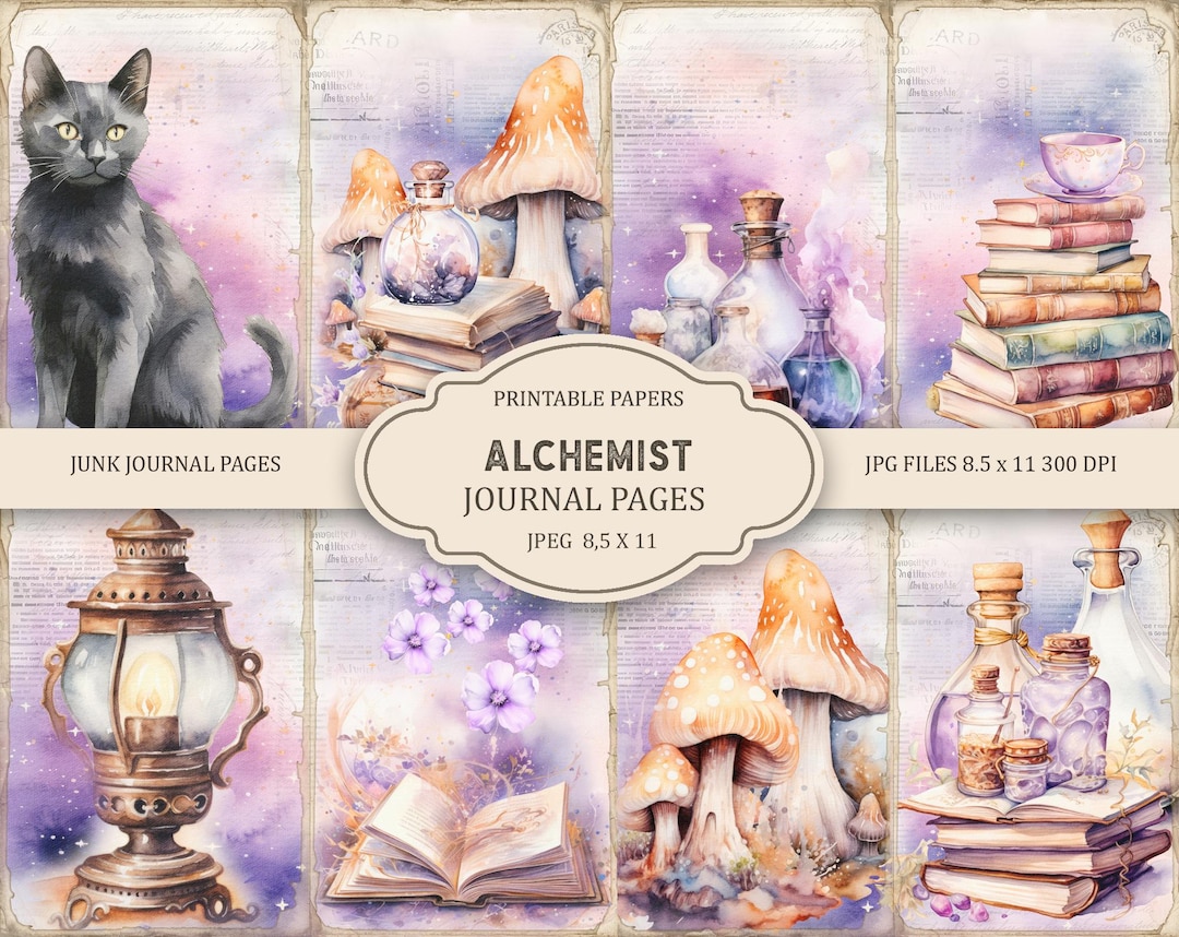 Alchemist Junk Journal Kit, Witch Pages, Scrapbook Printables ...