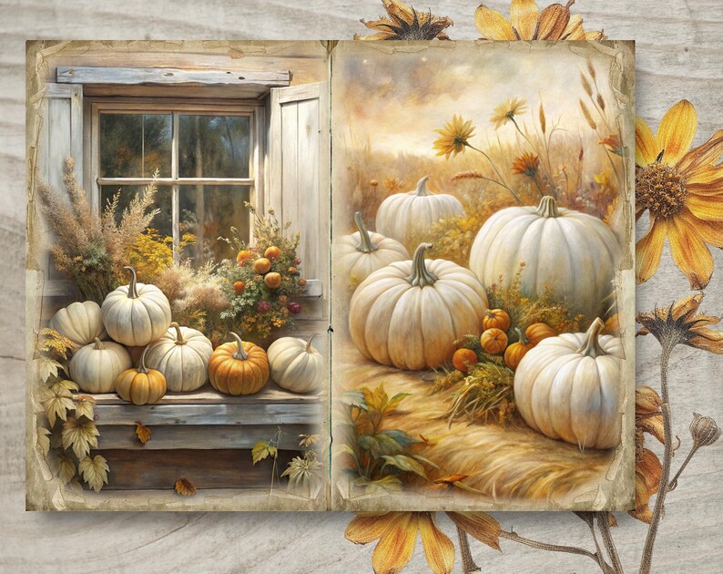 Warm Autumn Junk Journal Kit: Printable Scrapbook Pages (PDF), Part 4 ...