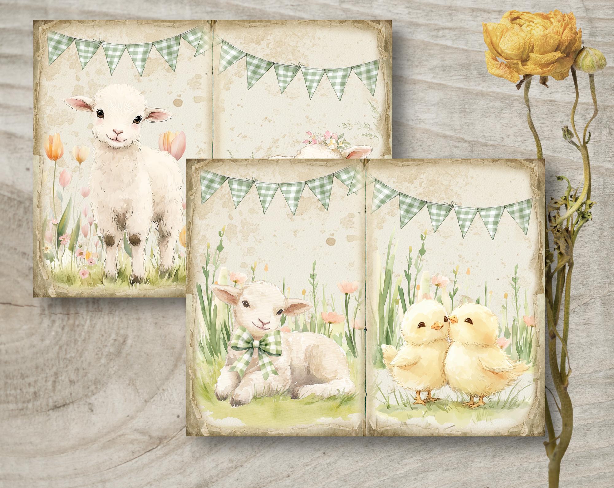 Easter Bunny Junk Journal Pages, Easter Digital Paper Scrapbooking ...