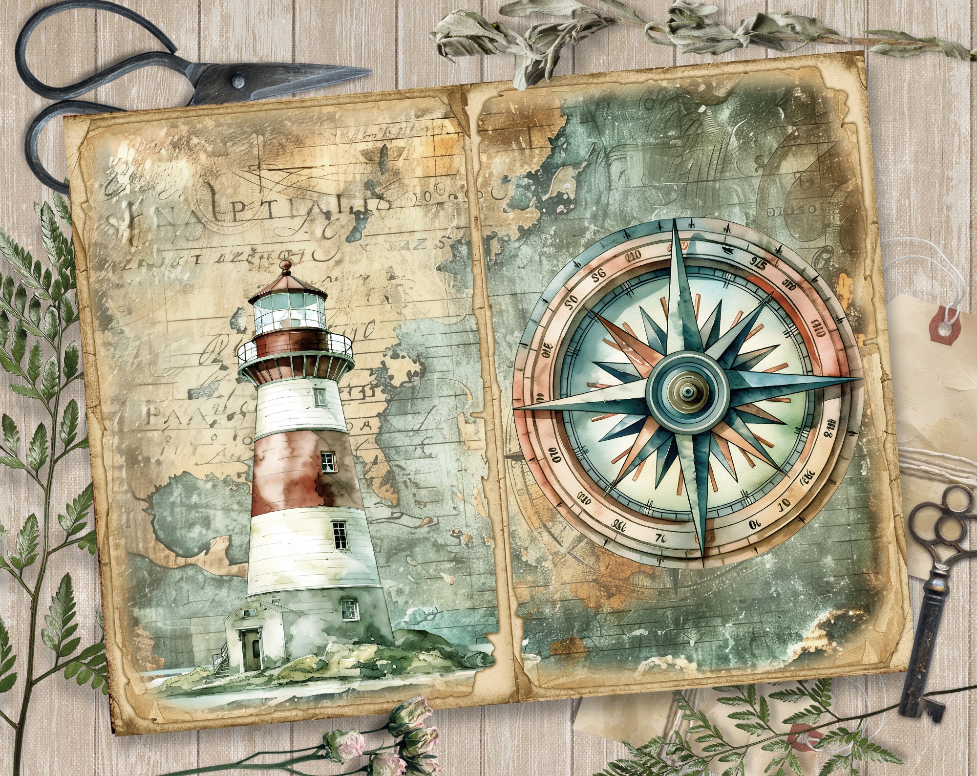 Nautical Journal Pages, Spring Ephemera, Nautical Printable, Printable ...