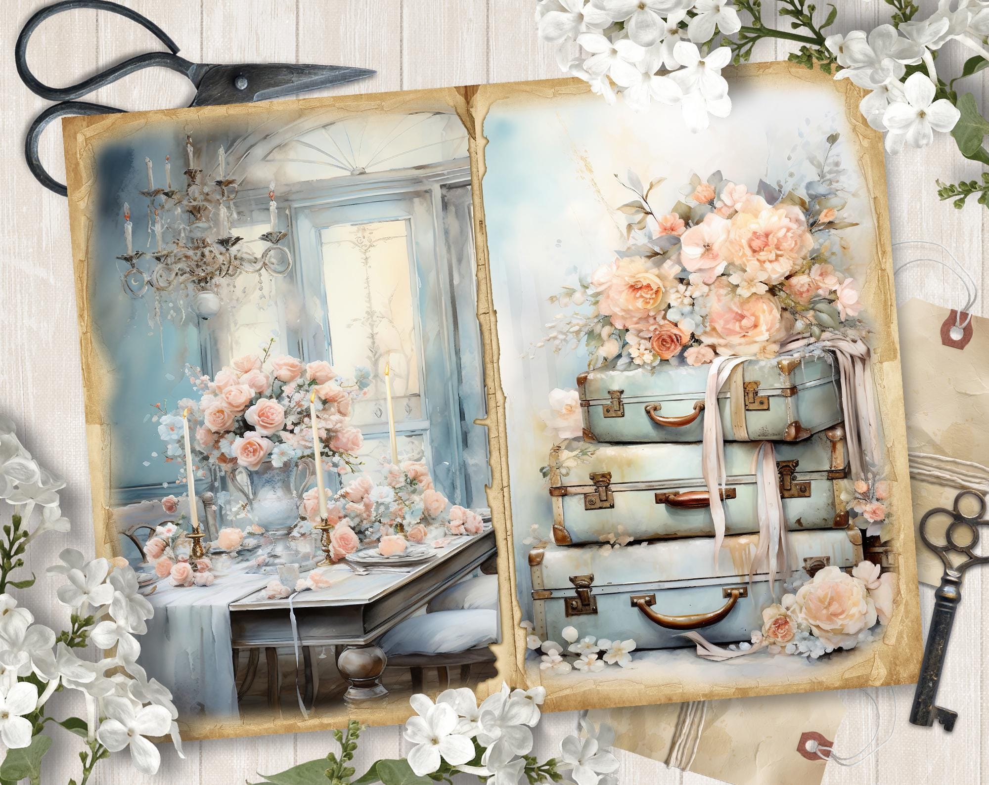 Tenderness 4 Junk Journal Printable Pages, Junk Journal Kit, Scrapbook ...