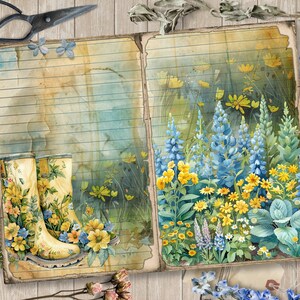 Bright April Junk Journal Pages, Spring Ephemera, Scrapbook Printable ...