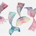 Watercolor Mermaid Tail Clipart Sea Beach Clipart Mermaid - Etsy