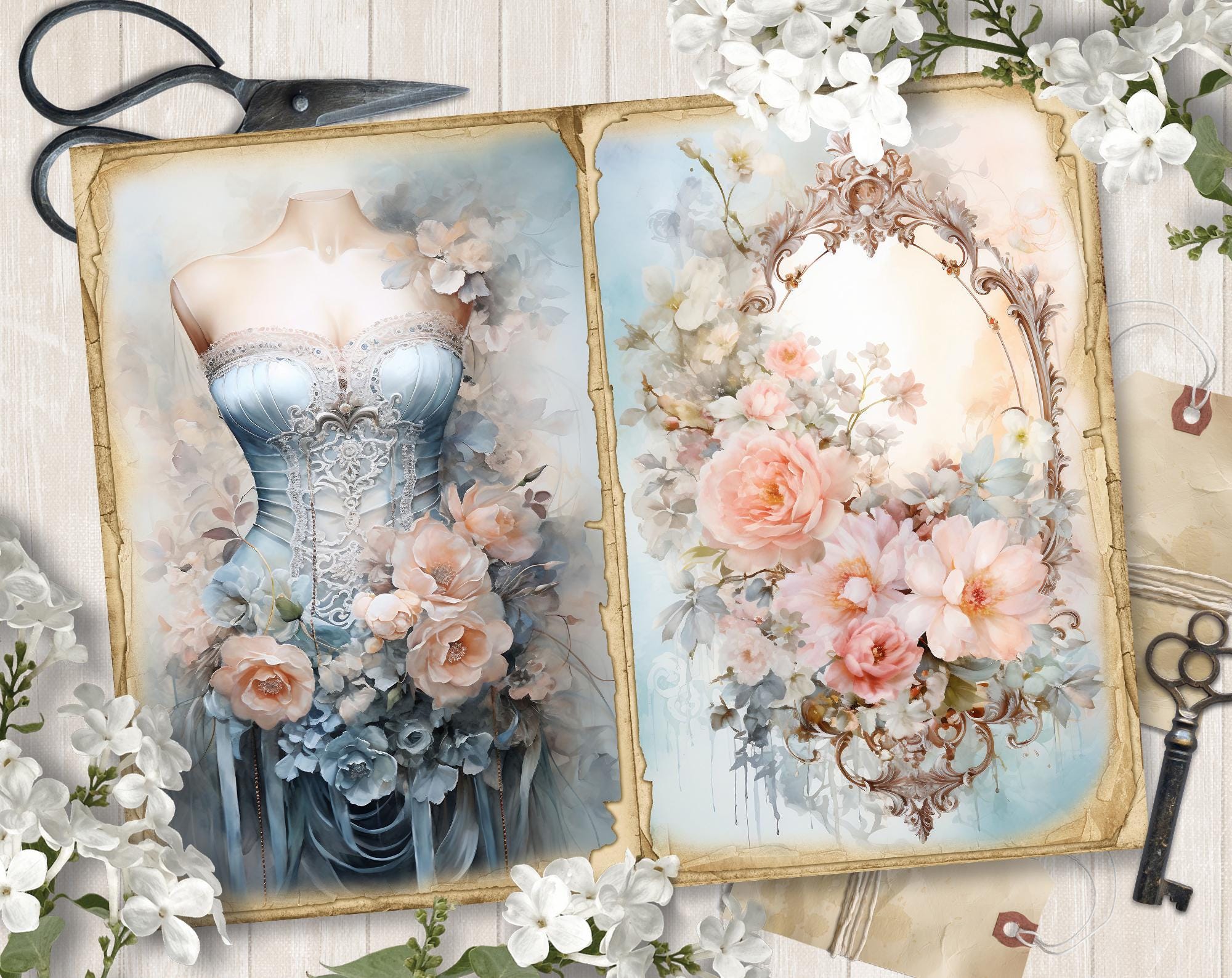 Tenderness 2 Junk Journal Printable Pages, Junk Journal Kit, Scrapbook ...