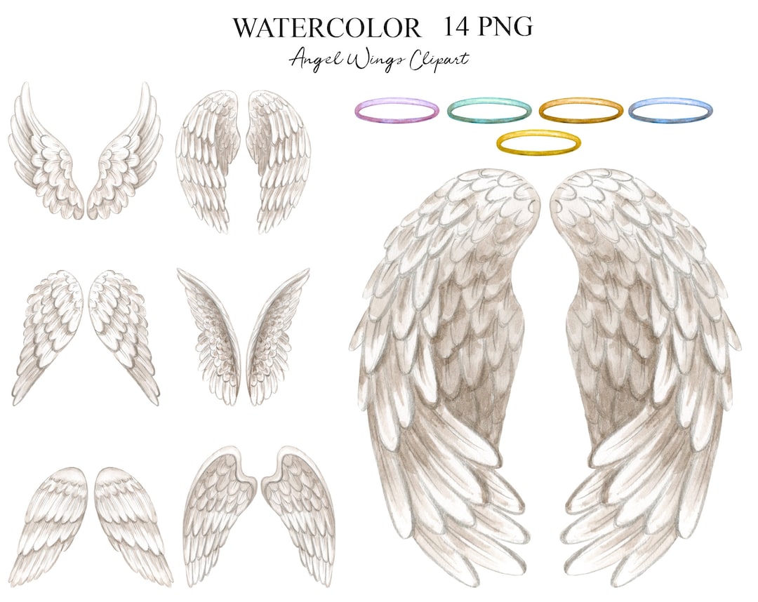 Angel Wings Clipart, Halo Clipart, Heaven Clipart, White Wings PNG ...