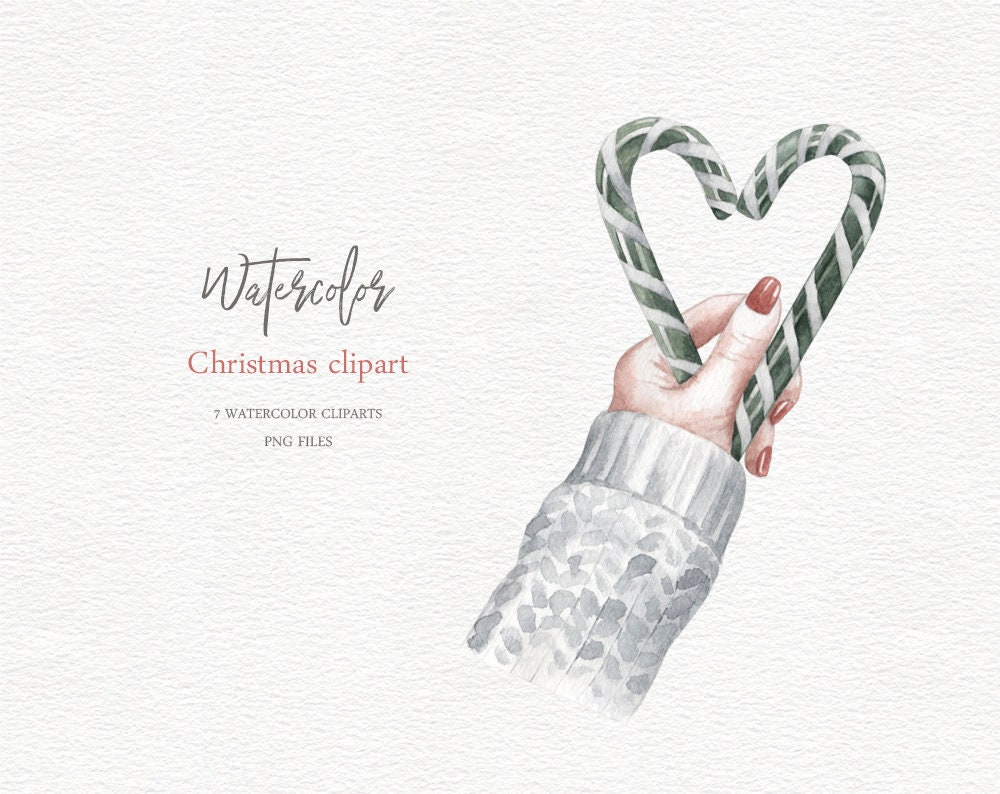 Christmas Winter Clipart Hands Clipart Watercolor Christmas - Etsy