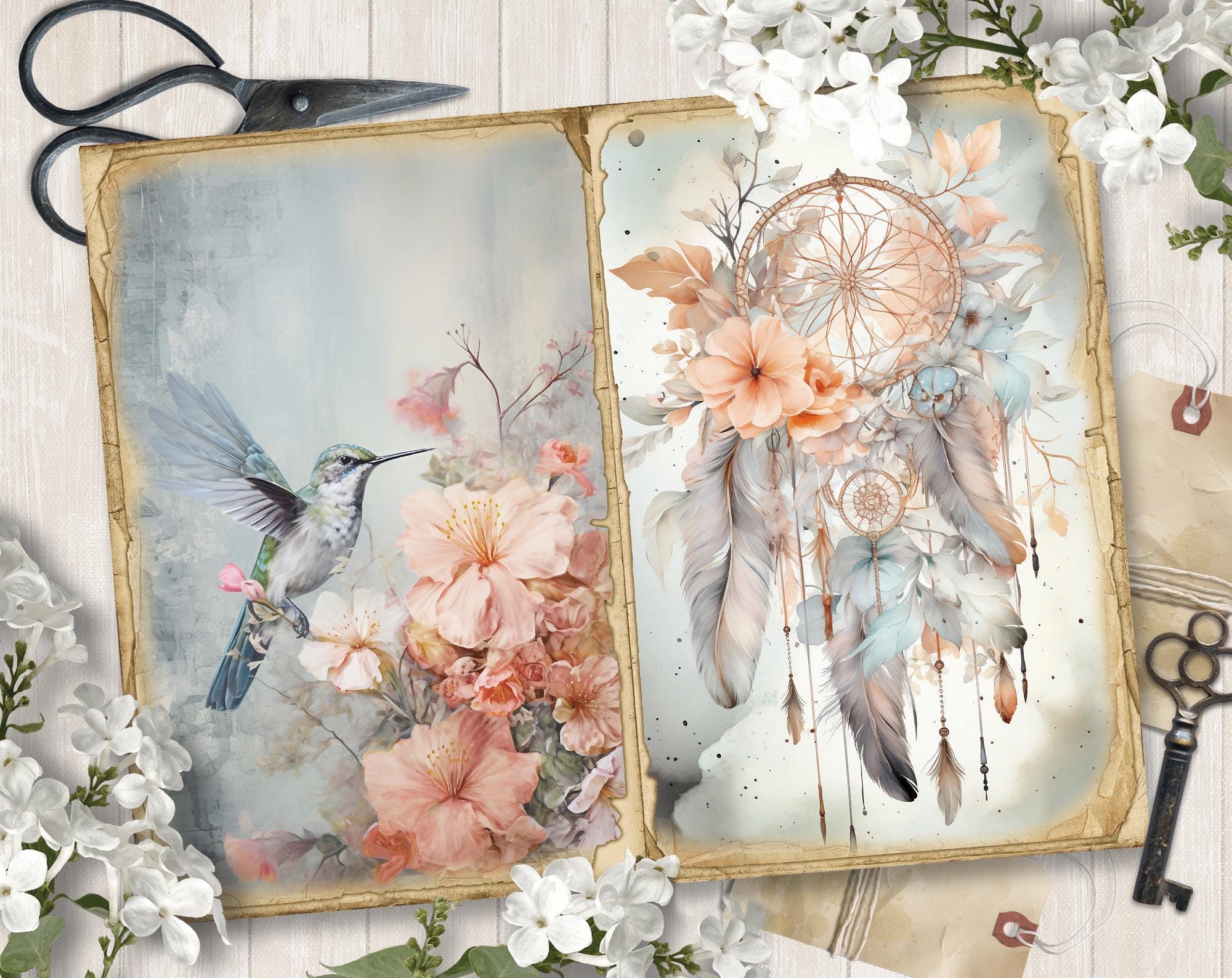 Tenderness 5 Junk Journal Printable Pages, Junk Journal Kit, Scrapbook ...