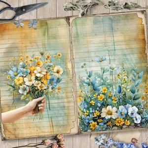 Bright April Junk Journal Pages, Spring Ephemera, Scrapbook Printable ...