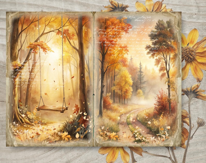 Warm Autumn Junk Journal Kit: Printable Scrapbook Pages (PDF), Part 1 ...
