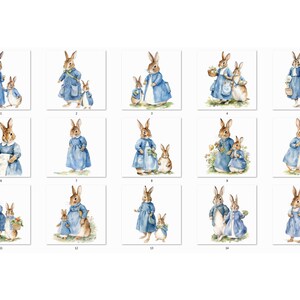 Peter Rabbit & Mum 15 PNG, Beatrix Potter Style PNG, Clip Art, Baby ...