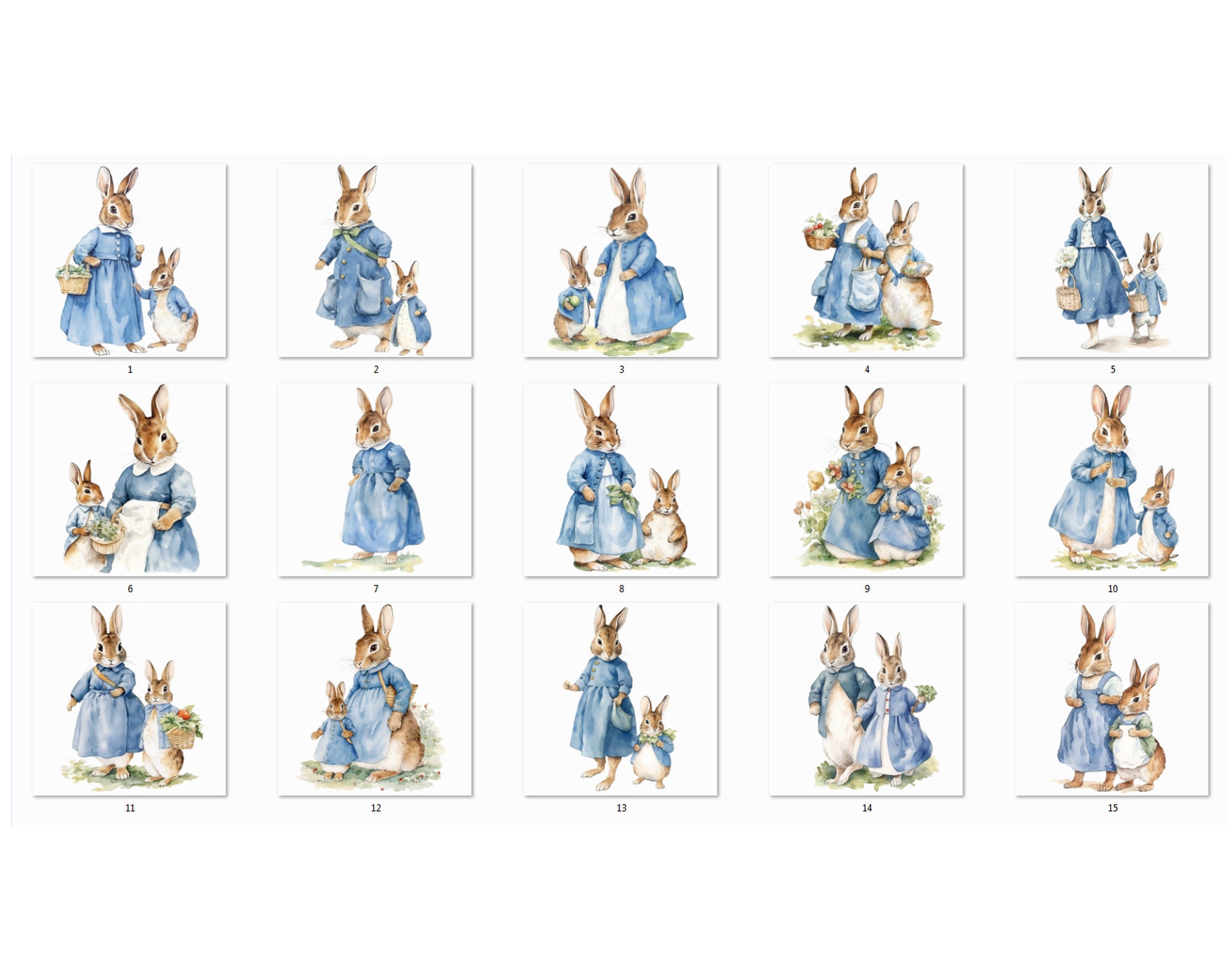 Peter Rabbit & Mum 15 PNG Beatrix Potter Style PNG Clip Art - Etsy
