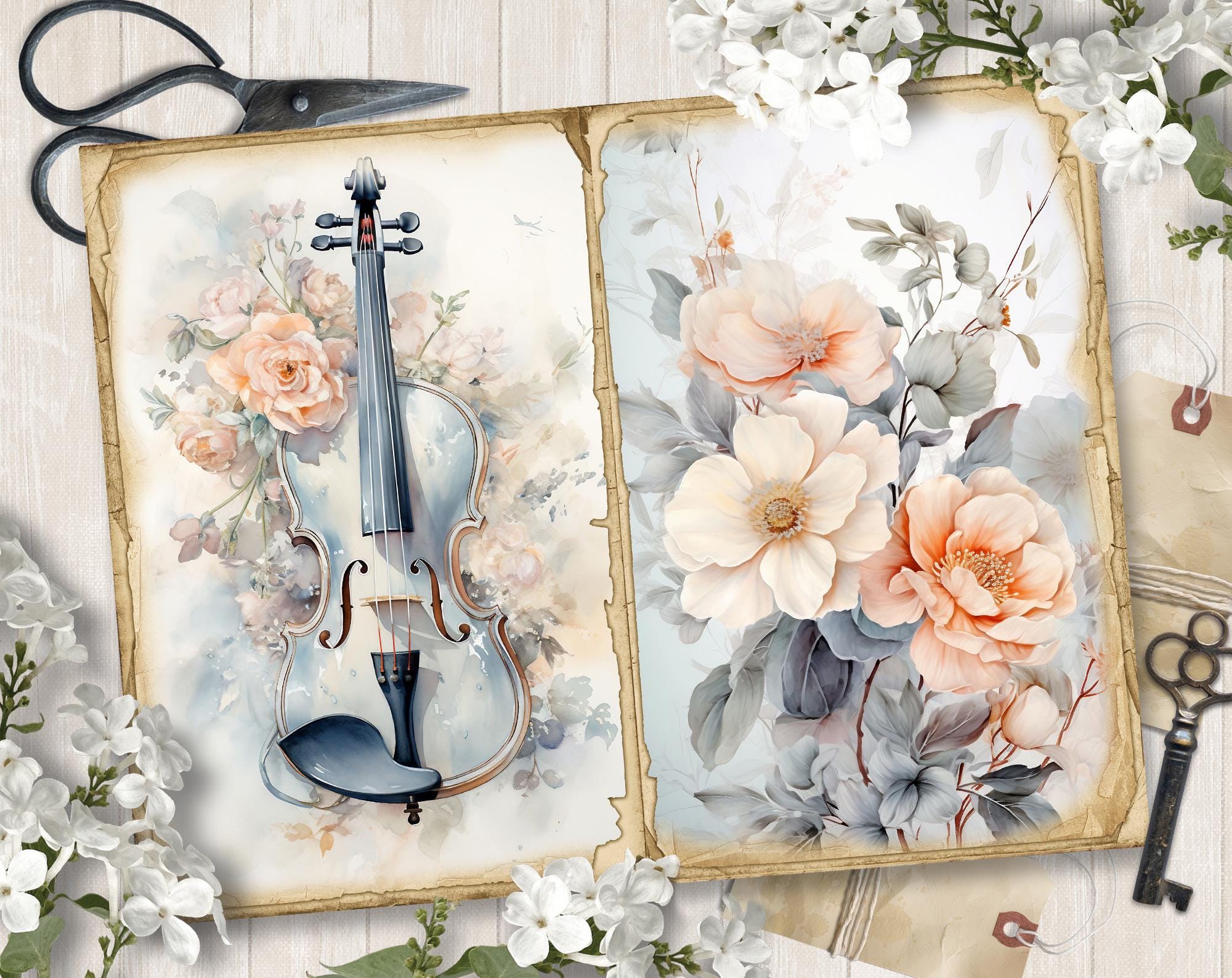 Tenderness 5 Junk Journal Printable Pages, Junk Journal Kit, Scrapbook ...