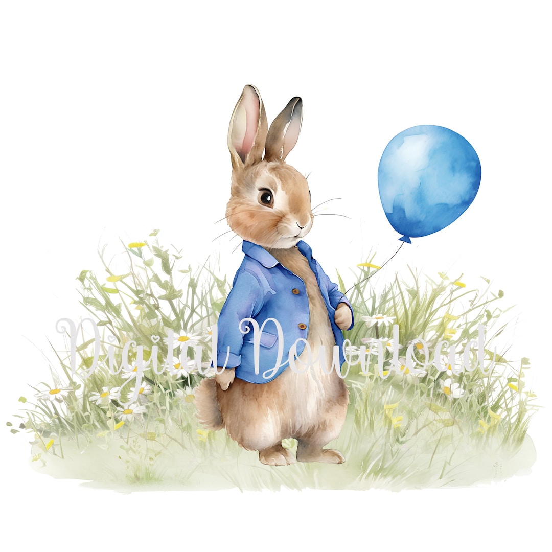Peter Rabbit, Balloon PNG, Animal Sublimation Design, Beatrix Potter ...