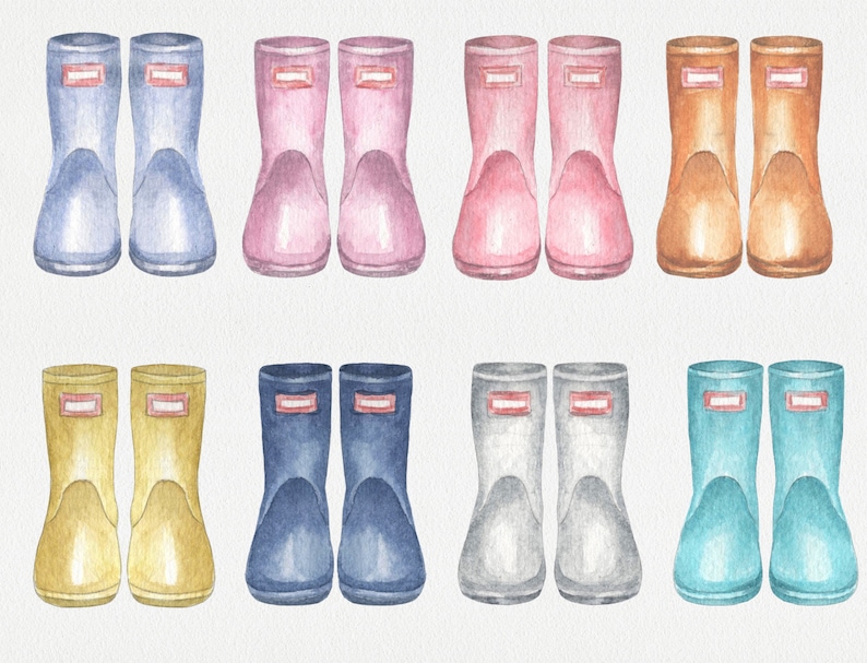 Personalized Clipart Wellies Boots Clipart for Kid's - Etsy