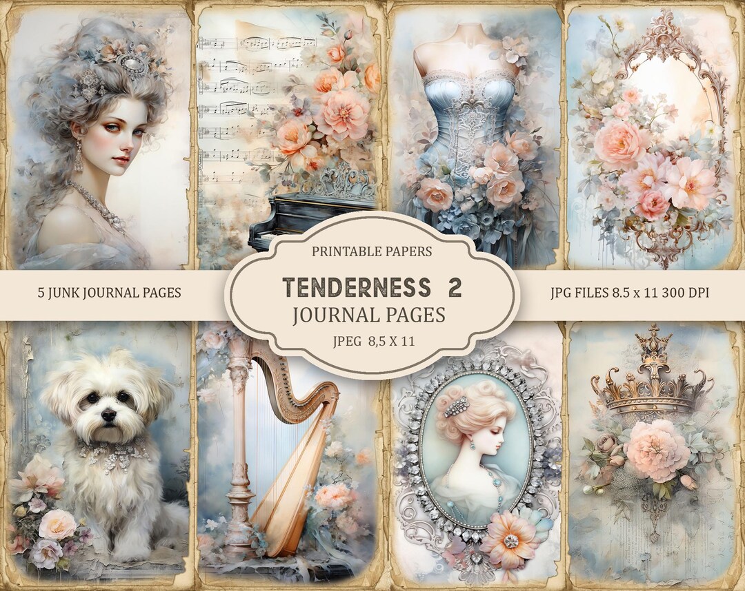 Tenderness 2 Junk Journal Printable Pages, Junk Journal Kit, Scrapbook ...