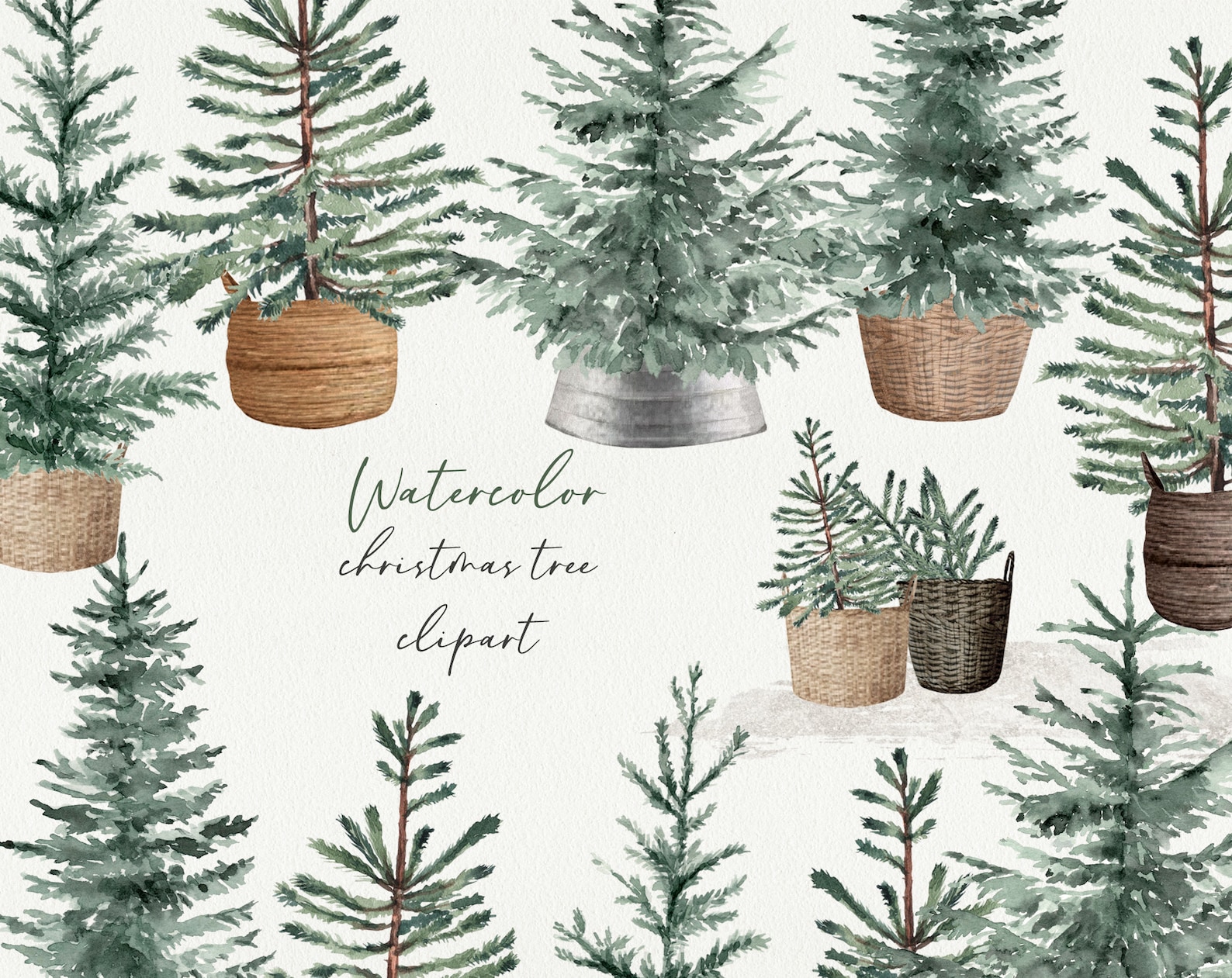 Christmas Winter Clipart Christmas Tree Christmas Clipart - Etsy