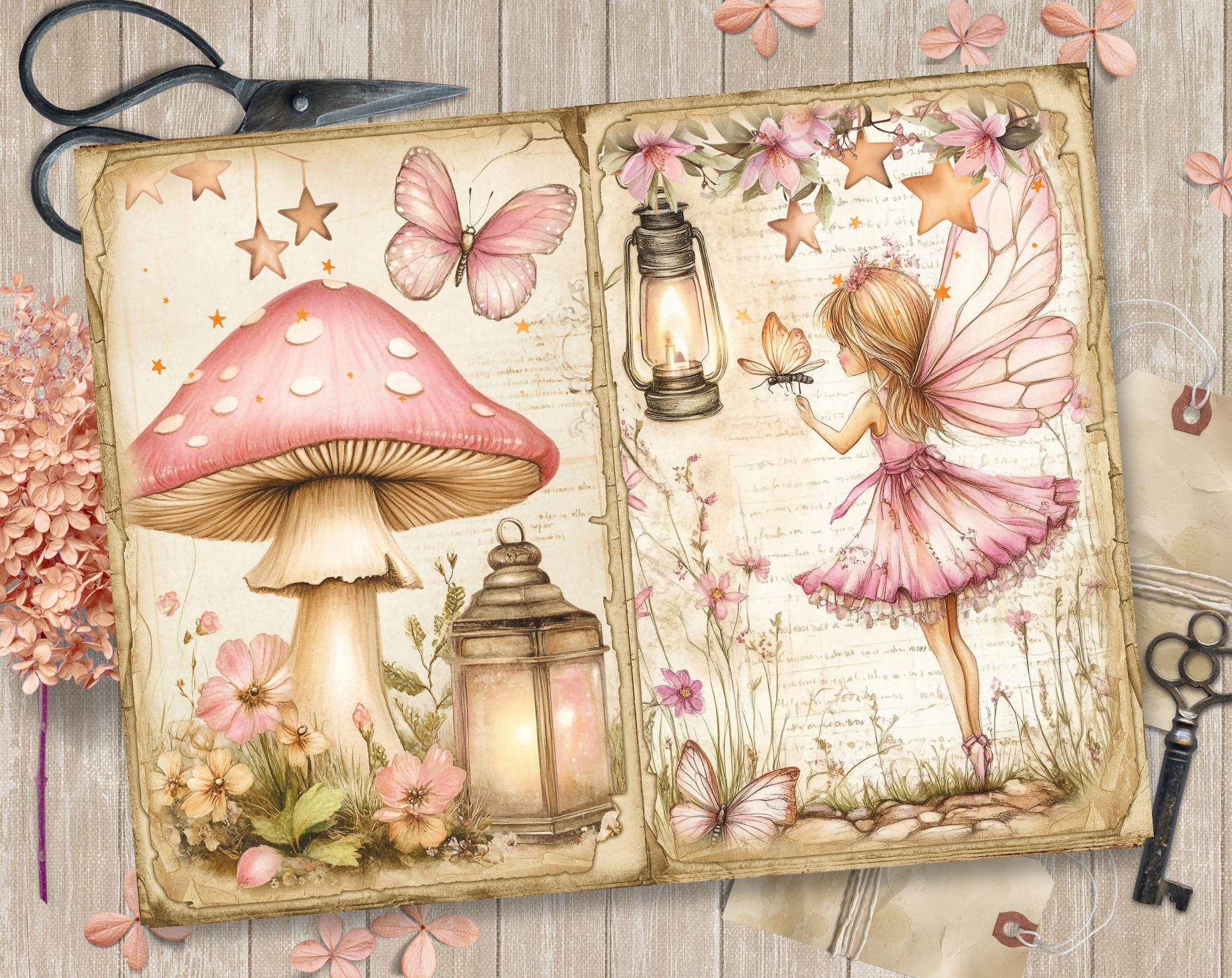 Fairy Garden Junk Journal Kit: Printable Scrapbook Pages, Fairies ...
