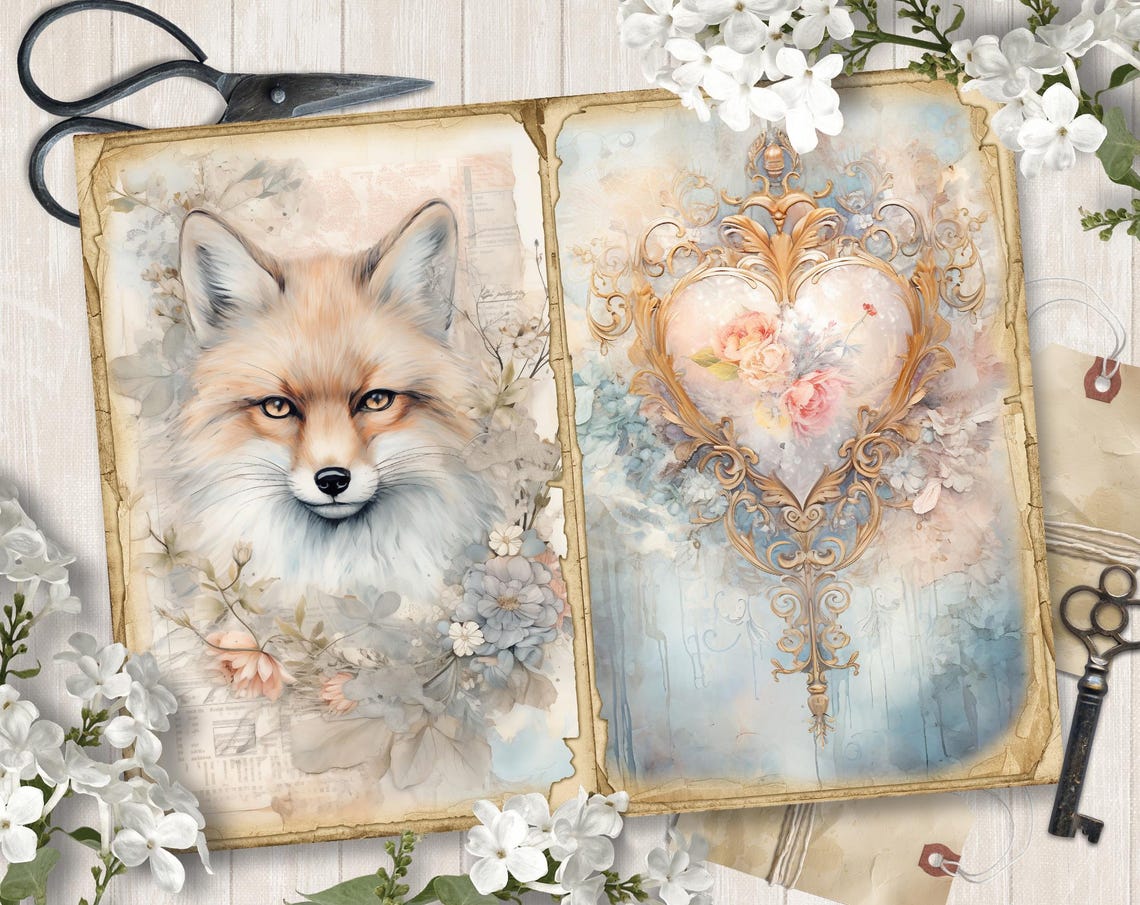 Tenderness 5 Junk Journal Printable Pages, Junk Journal Kit, Scrapbook ...