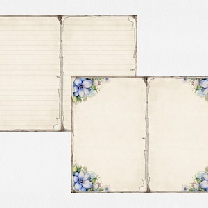 Indigo Spring Junk Journal Pages, Spring Ephemera, Scrapbook Printable ...