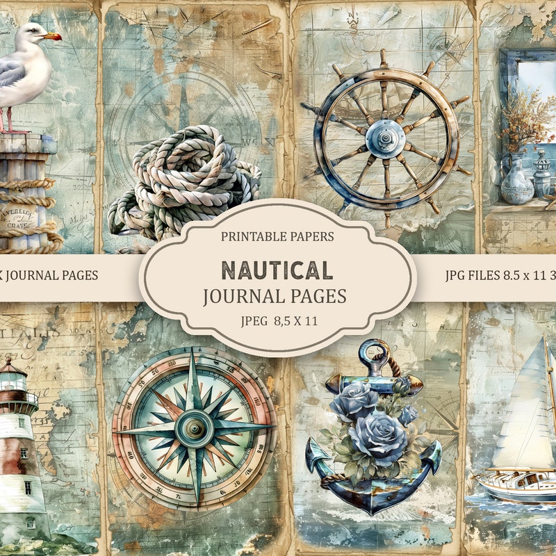 Vintage Nautical Canvas - Etsy