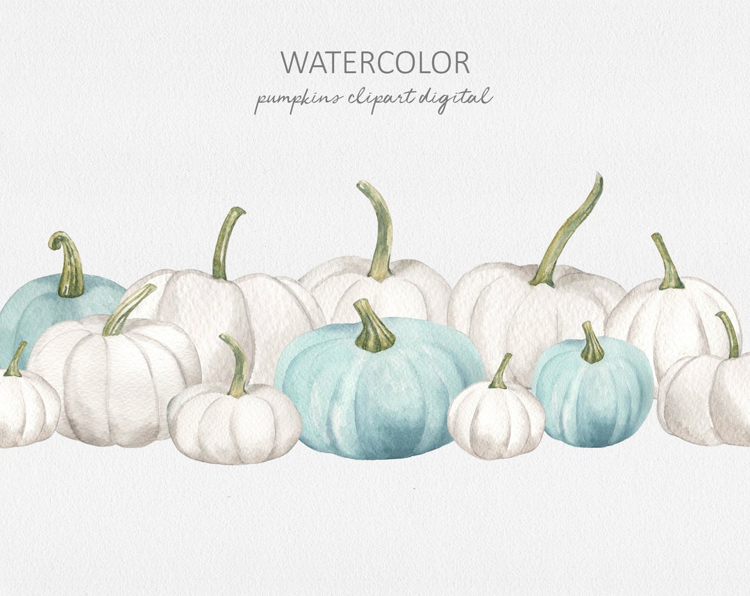 Autumn Fall Clipart Watercolor Pumpkins Clipart Set Fall - Etsy