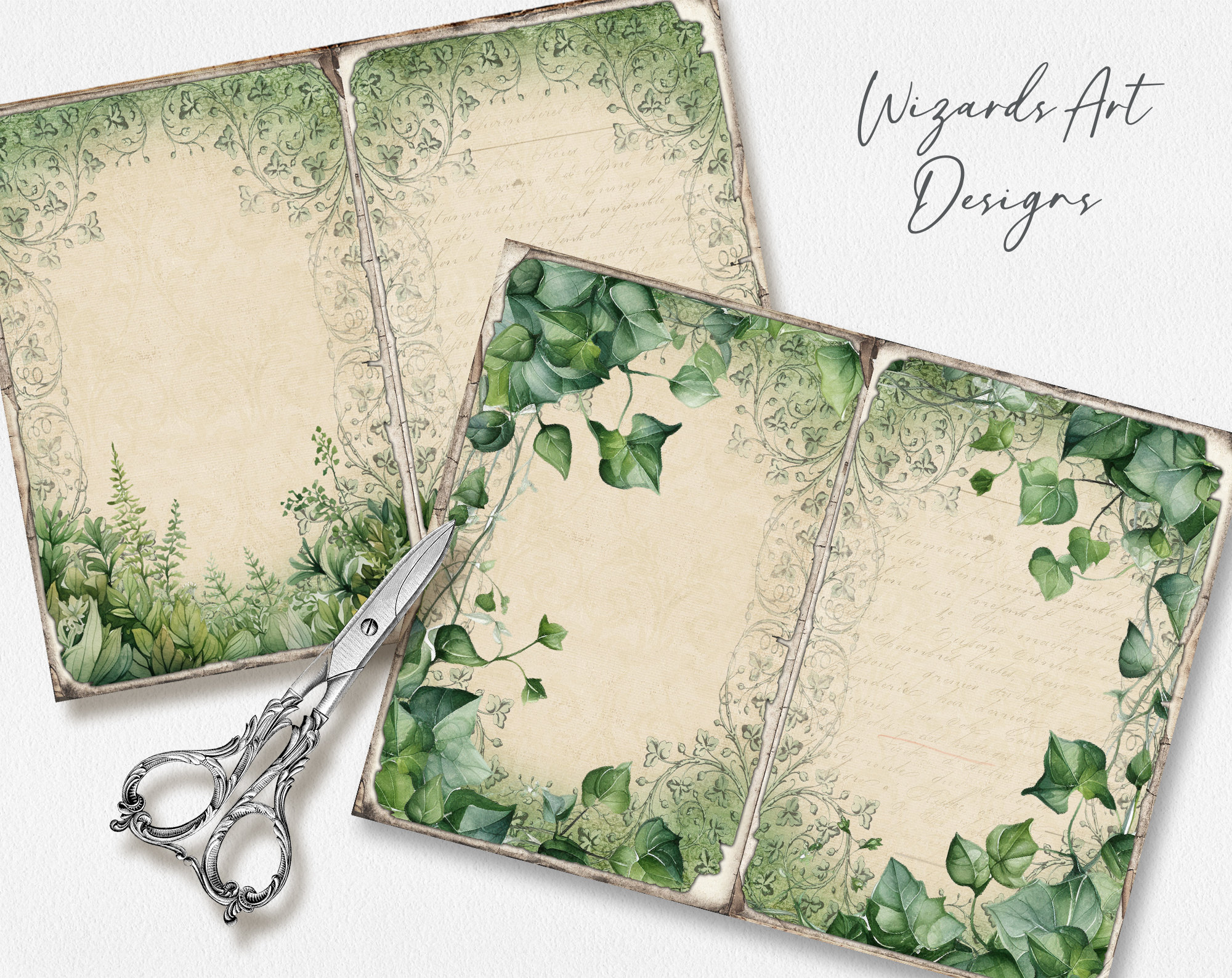 Green Witch Junk Journal Kit, Witch Pages, Scrapbook Printables ...