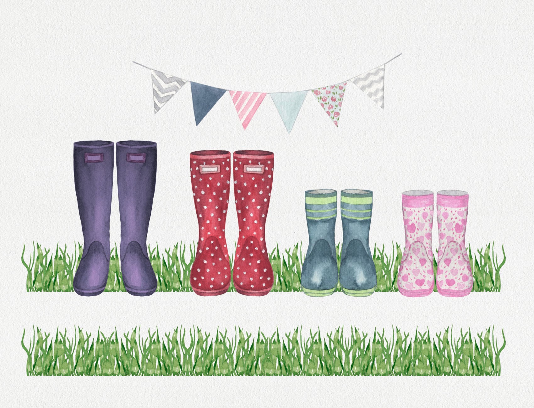 Personalized Clipart Wellies Boots Clipart for Kid's - Etsy