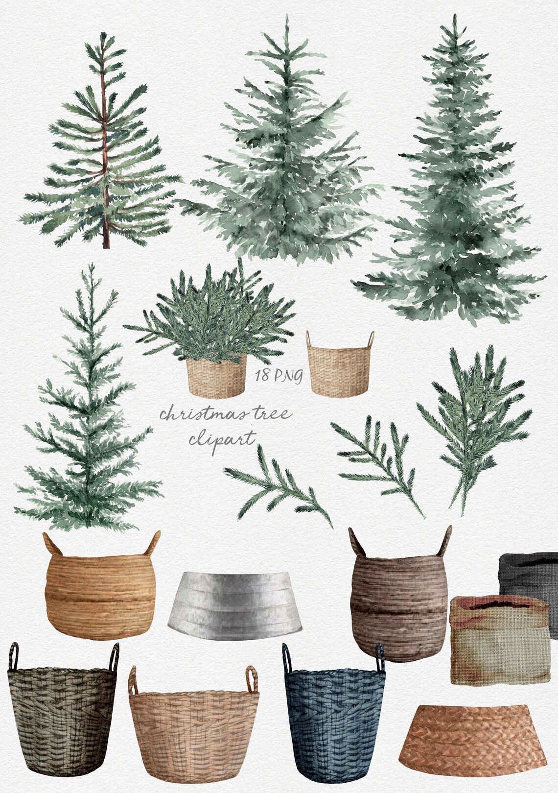 Christmas Winter Clipart Christmas Tree Christmas Clipart - Etsy